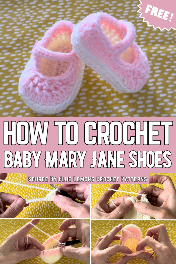Crochet baby Mary Jane Shoes Pattern Free - Yarns Patterns